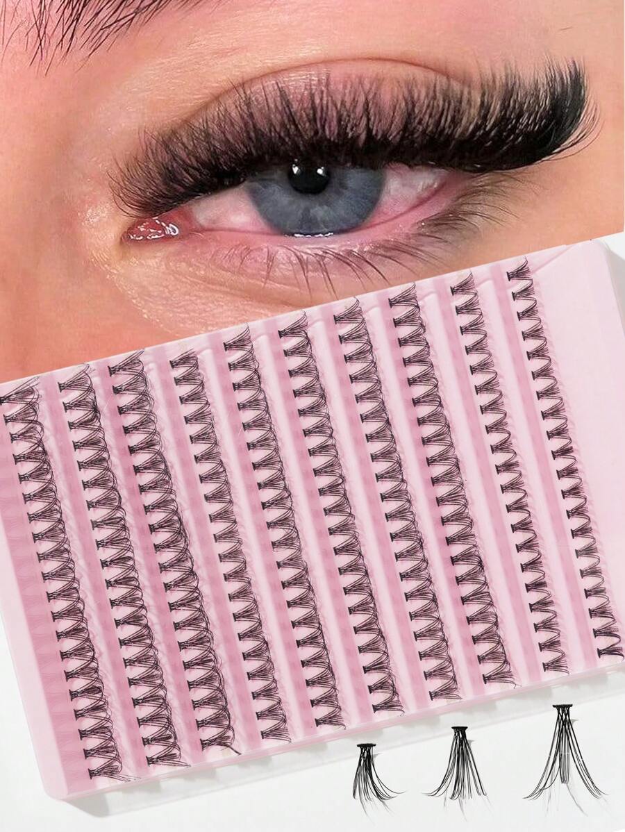 200 Clusters D Curl Eyelashes, DIY At Home , Natural Looking Eyelashes ...