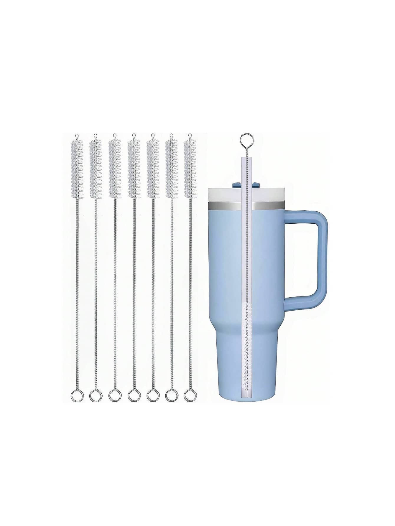 5PCS Cup Straw Cleaning Brush, Reusable Straw Cleaner Fits 40/30/20 Oz ...