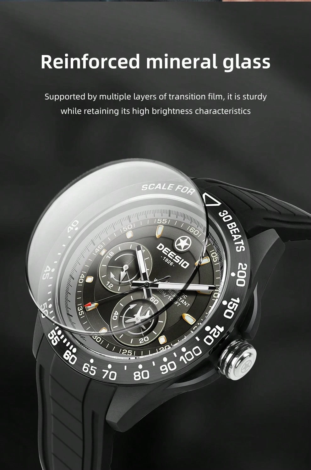 Deesio Relógio Mecânico Automático Masculino com Caixa Preta Elegante ...