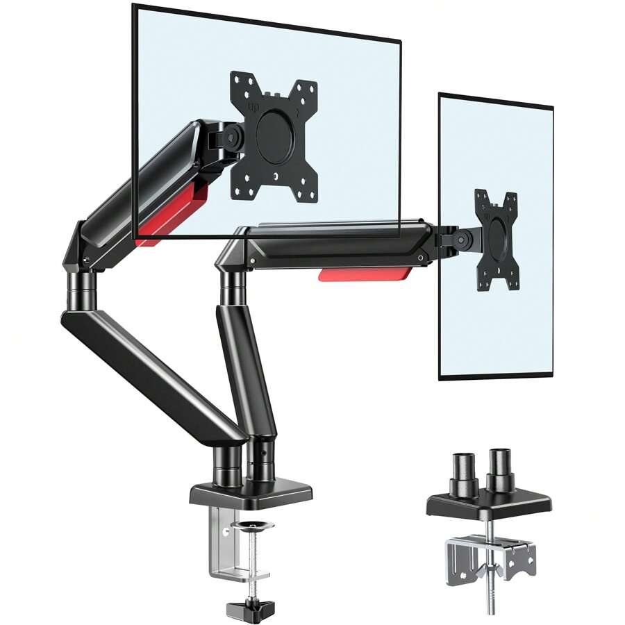 Dual Monitor Stand - Full Motion Adjustable Dual Monitor Mount With Gas ...