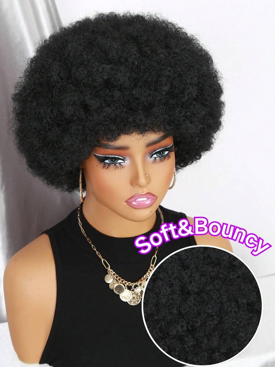 Perruque afro bouffante pour femmes noire, brune, blonde. Perruques ...