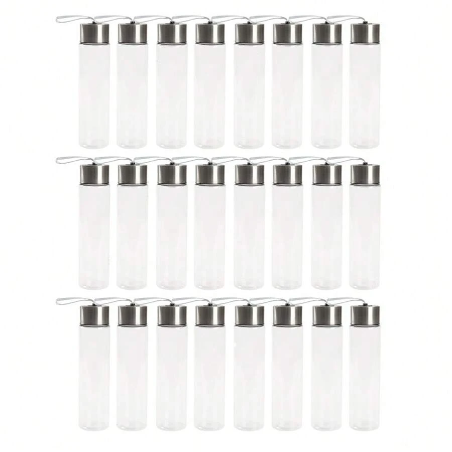 Water Bottles 18oz Plastic Clear Water Bottles Stainless Steel Screw ...