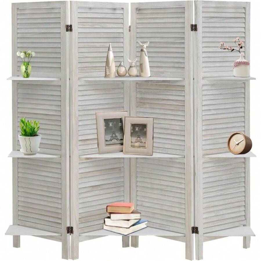 4 Panels Room Dividers And Folding Privacy Screens, Outdoor Privacy ...