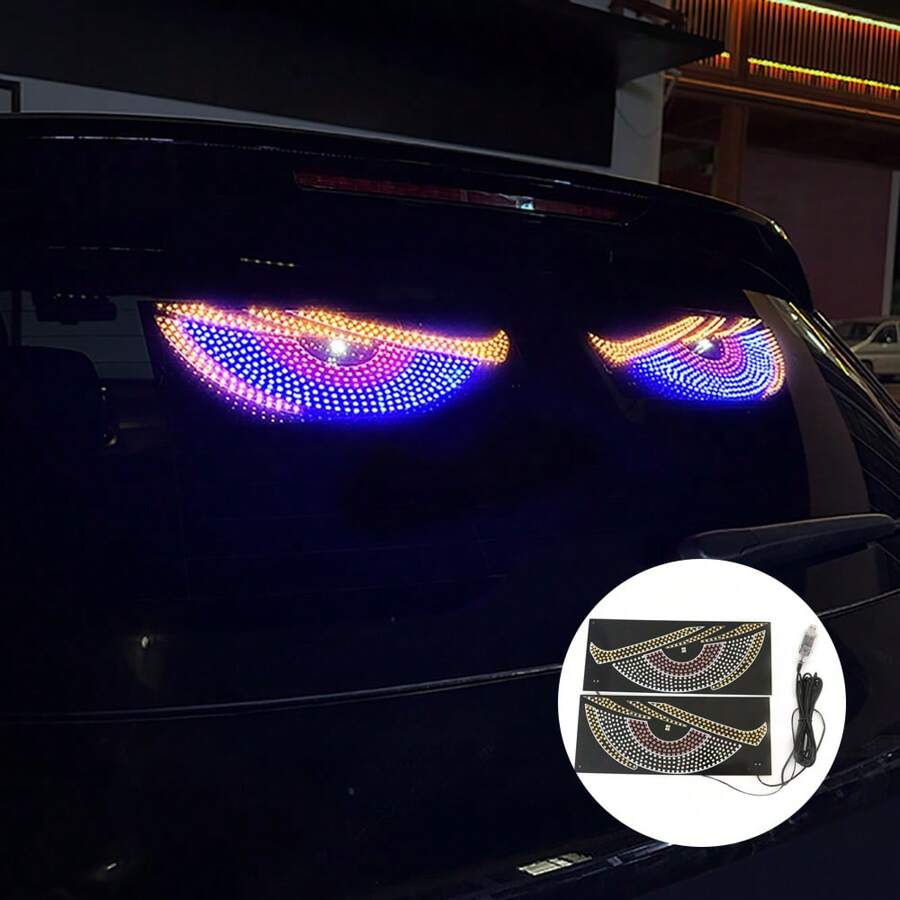 2x 24V 12V USB LED Devil Eye Dynamic Big Devil Eyes Light For Cars ...