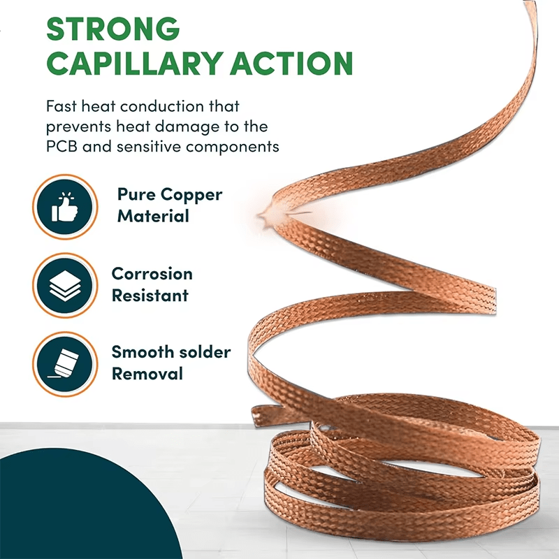 HAOXPNG Soldering Wick Desoldering Braid Tape Copper Tin Solder Removal ...