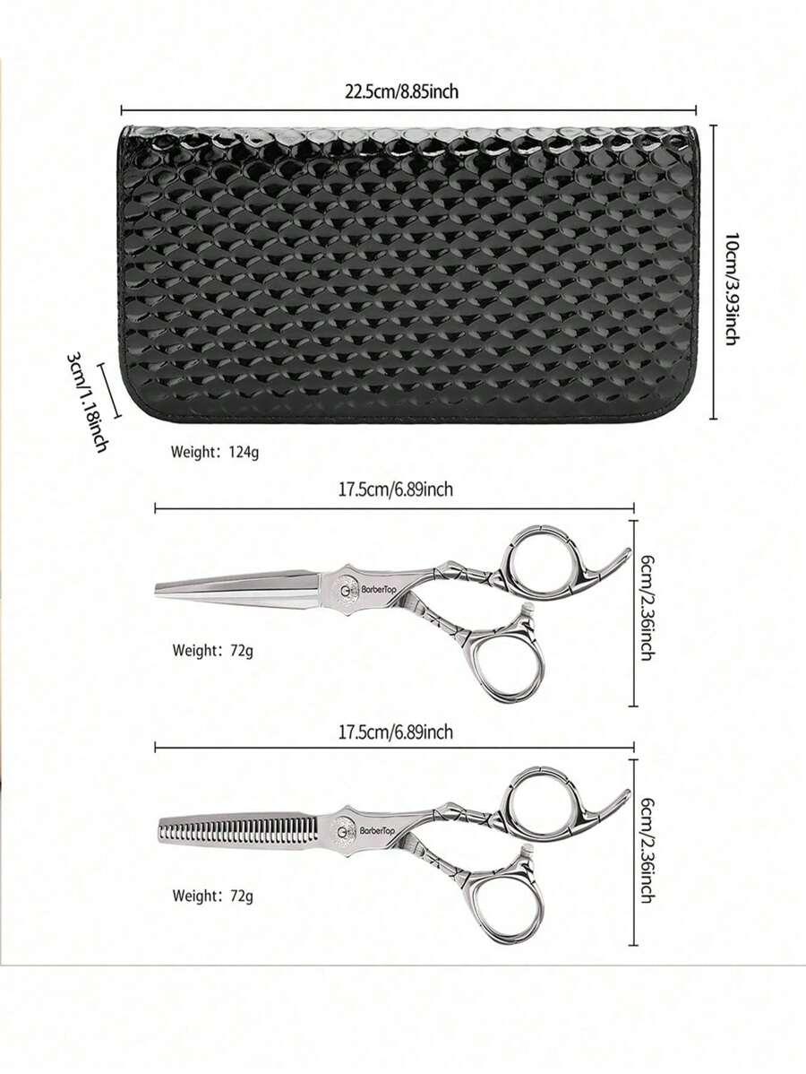 6-Inch Professional Haircutting Scissor Set, Including Straight Shears ...