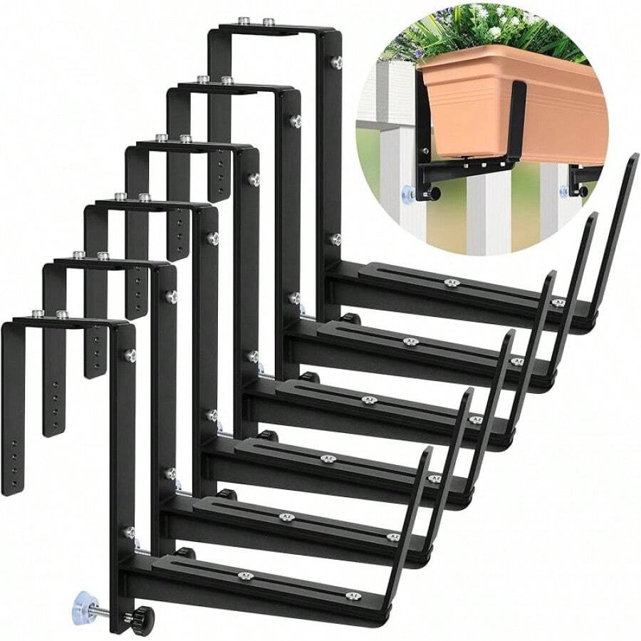 Window Box Brackets, Adjustable Planter Box Brackets, Heavy Duty Iron ...