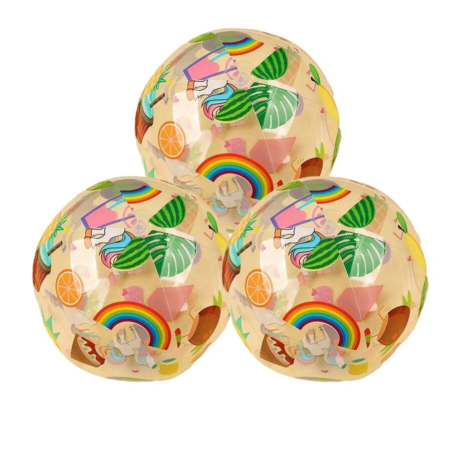 3PCS Inflatable Beach Balls Pool Toys Balls Pool Party - Swimming Pool ...
