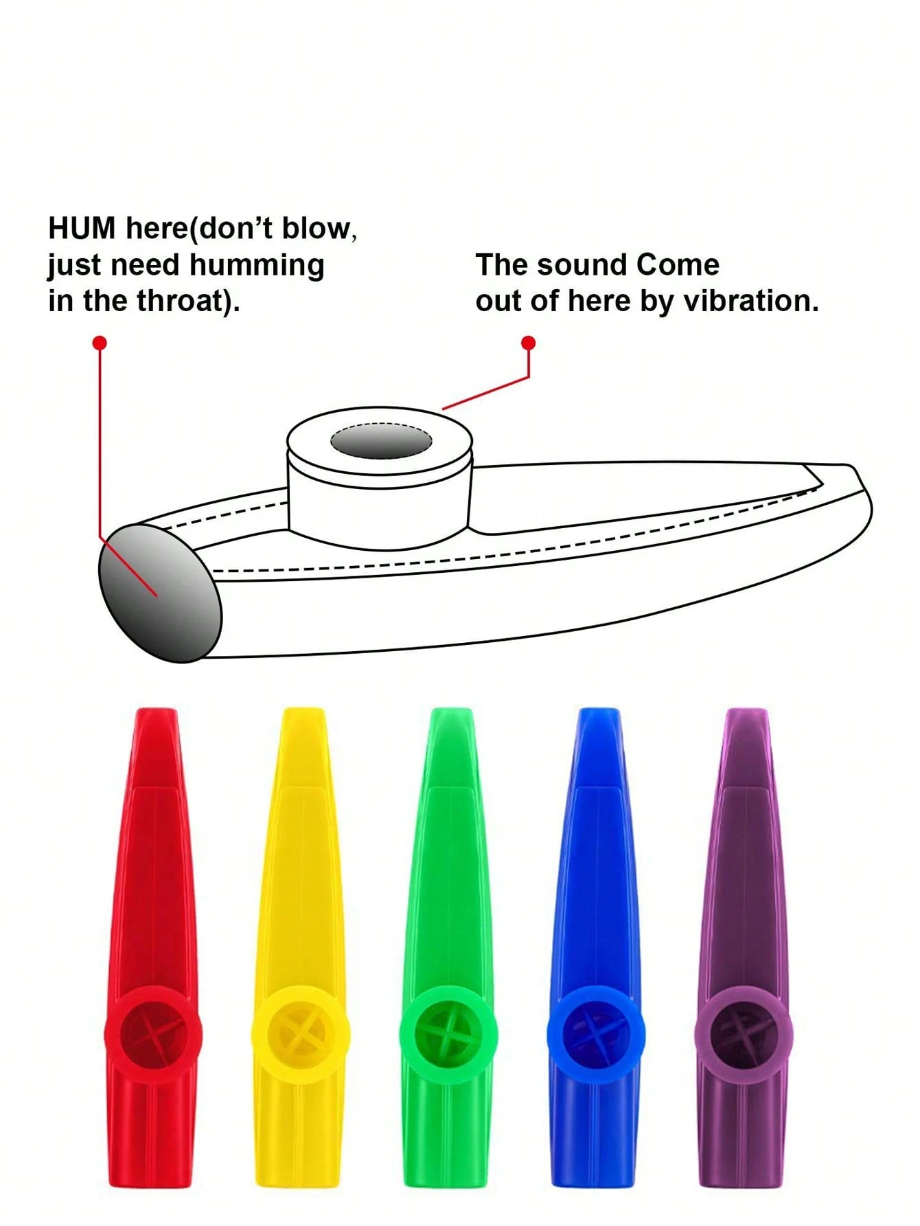 2025 Kazoos de plástico, instrumentos musicales con diafragma de flauta ...