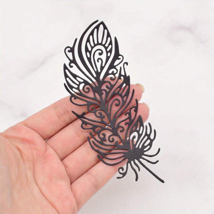 1pc Feather Lace Metal Cutting Dies For DIY Scrapbooking Card Making ...
