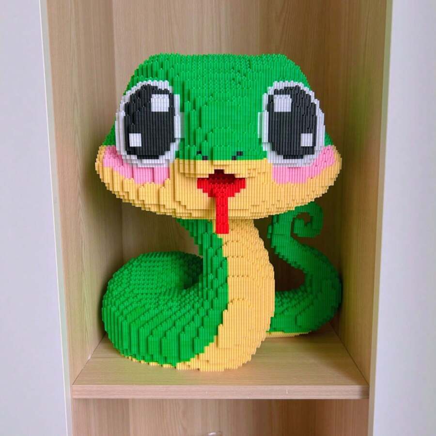Large 42cm Green Snake Building Blocks, 12000pcs High Difficulty ...