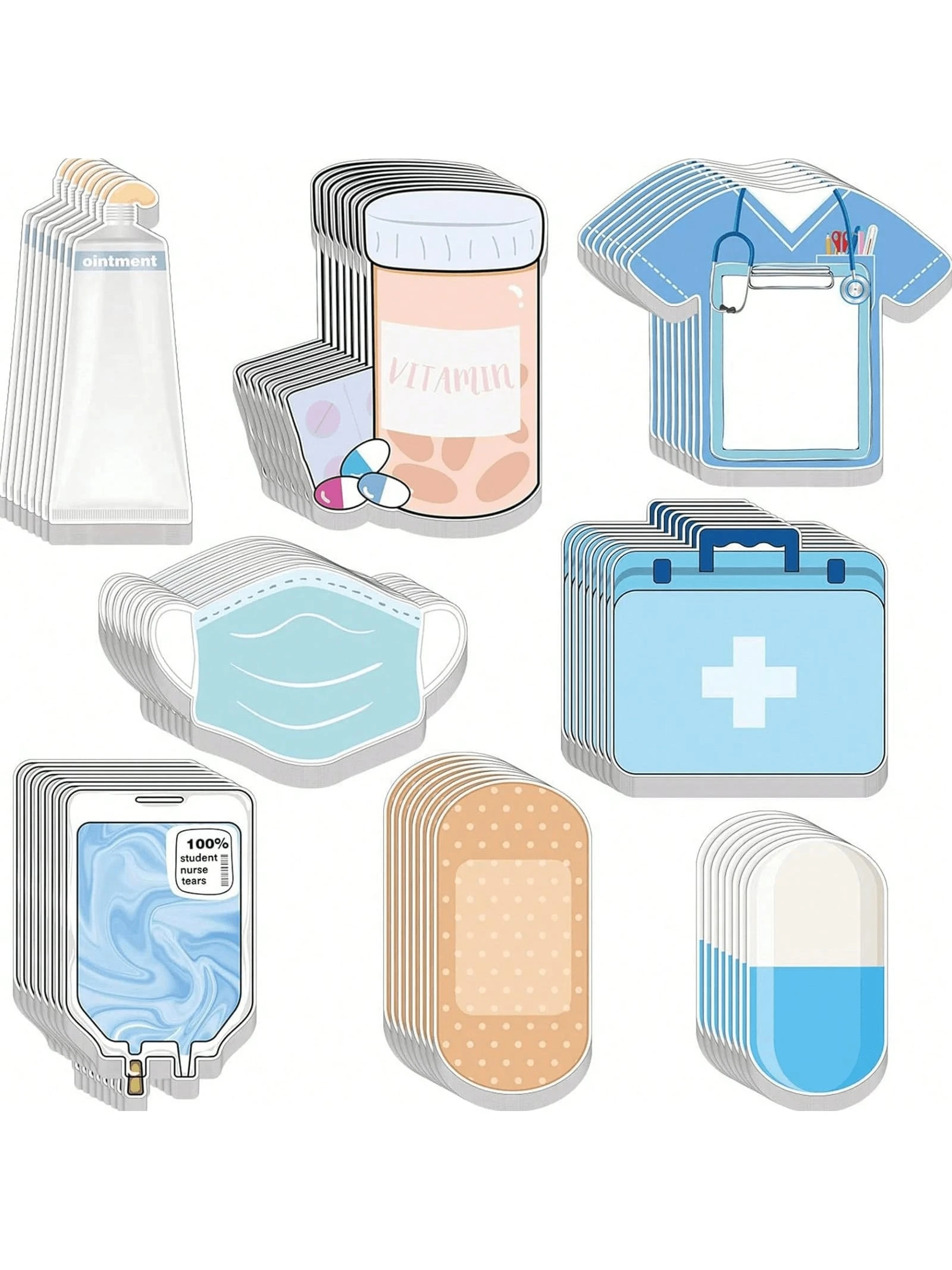 multibey 8pcs Hospital Themed Sticky Notes, Multispec Paper Memo Pads ...