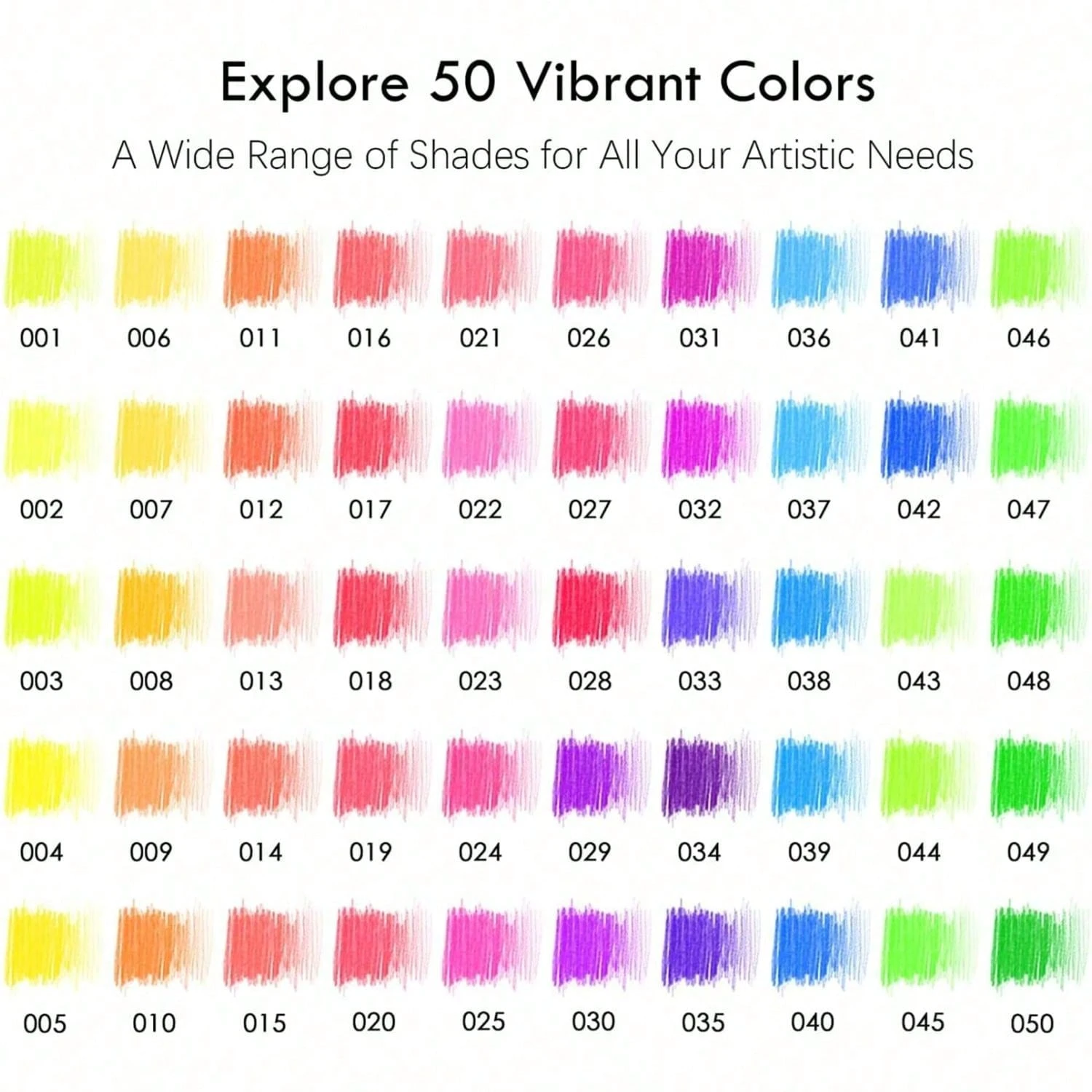 50 matite colorate al neon per libri da colorare per adulti, set di ...