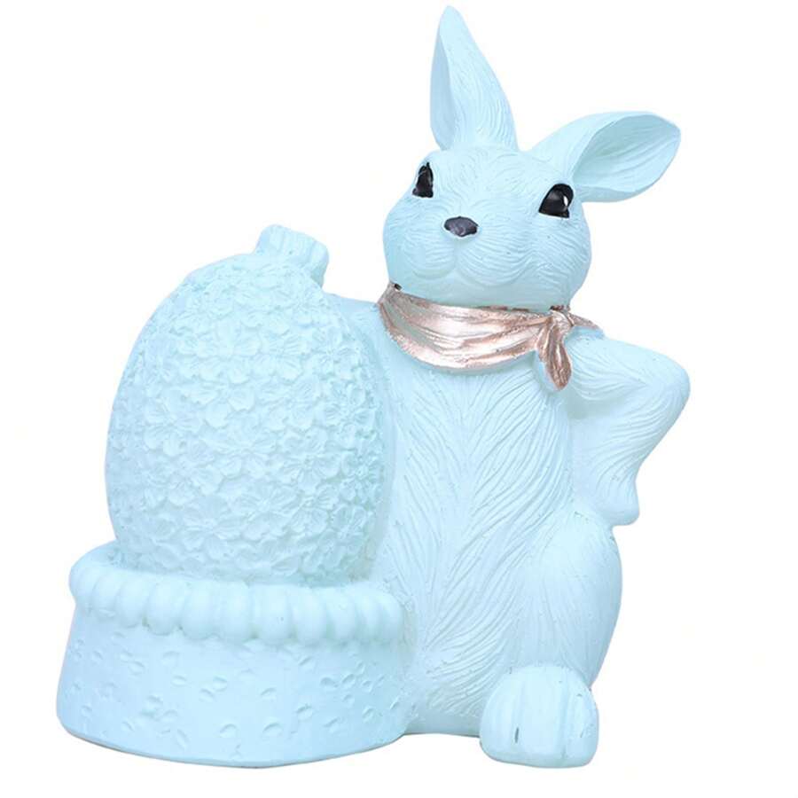 Easter Bunny Statue Cute Easter Egg Rabbit Lamb Figurine Spring ...