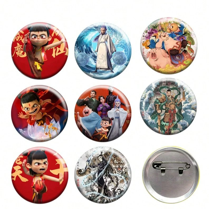 1pc New Nezha Raging Seas Aobing Metal Chest Badge Brooch, Magical ...