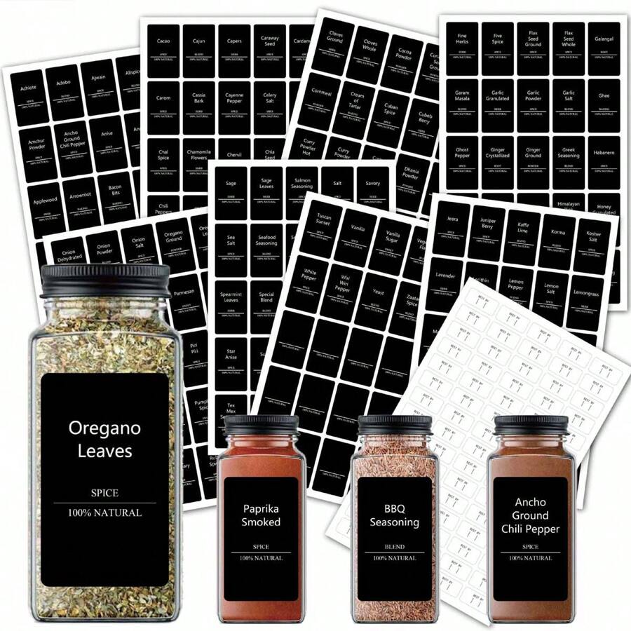 275 Stickers For Spice Jars, Universal Labels, Waterproof And Labels ...