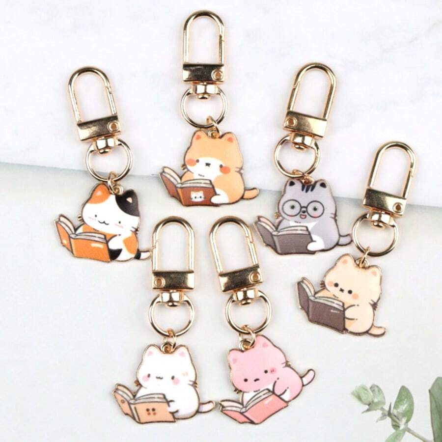 6pcs/Set Cute Cat Keychain Set, Suitable For Keychain, Bag Decoration ...
