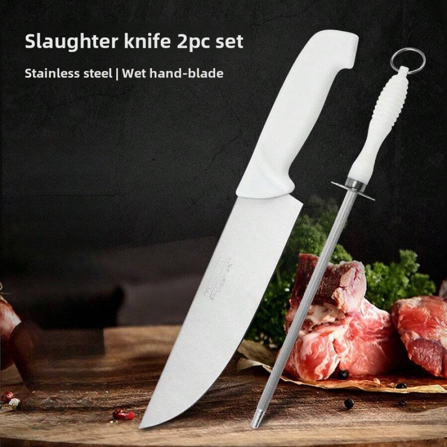 Sharp Meat Cleaver Knife For Kitchen, Comes With Sharpening Rod, Multi ...