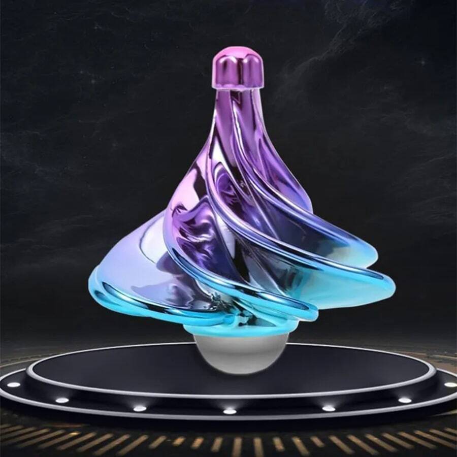 Kinetic Wind-Up Spinning Top Desk Toy, Creative Colorful Fidget ...