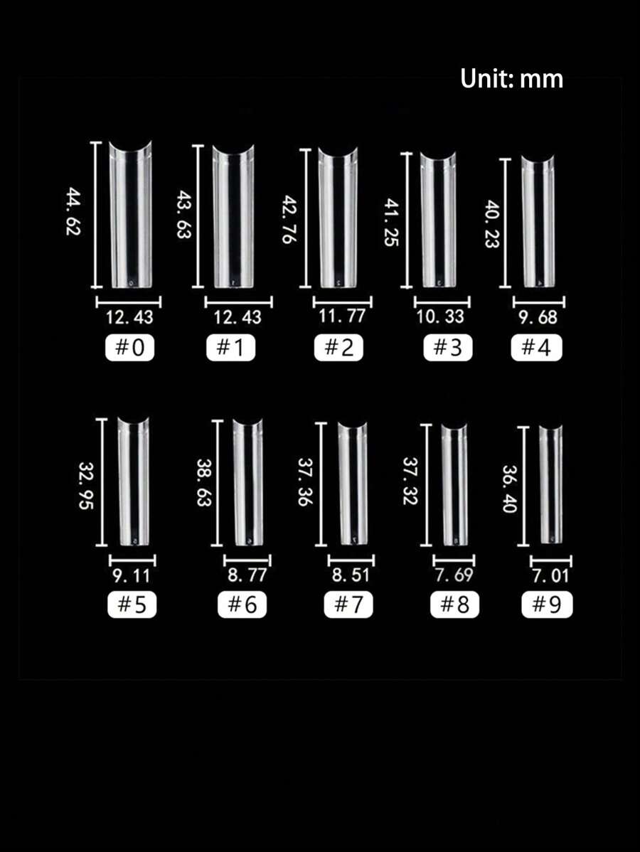 10 Size 500pcsABSNo-C Half Cap Water Pipe Nail Heads False Long Flat ...