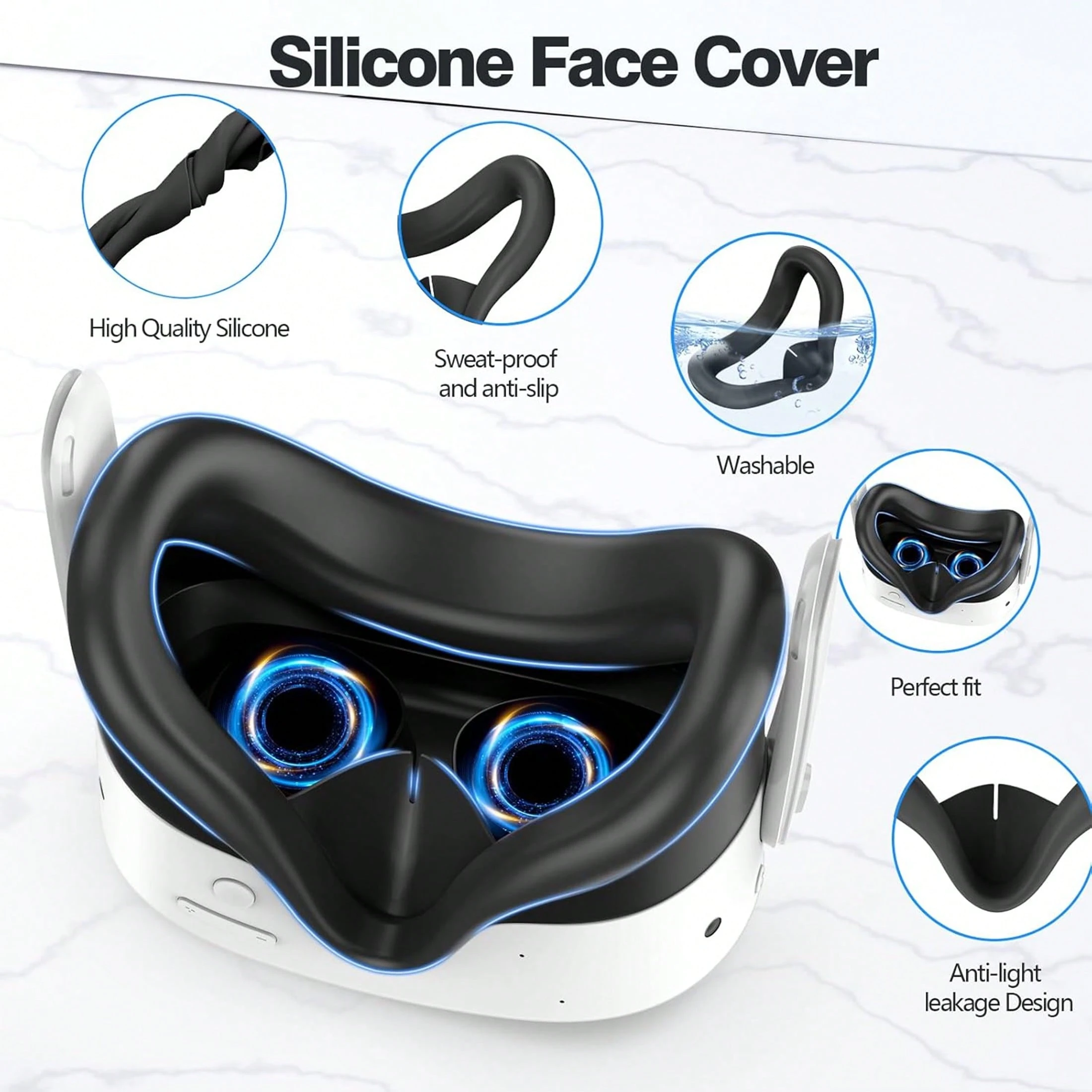 Silicone Cover Set For Meta Quest 3S, Protective Soft For Quest 3 ...