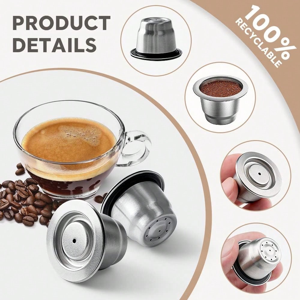 Reusable Capsules Stainless Steel Refillable Coffee Pods Compatible ...
