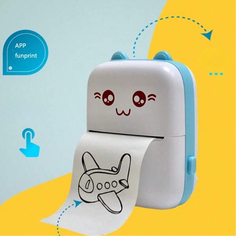 Inkless Sticker Printer For IOS&Android Mini Thermal Printer With Rolls ...