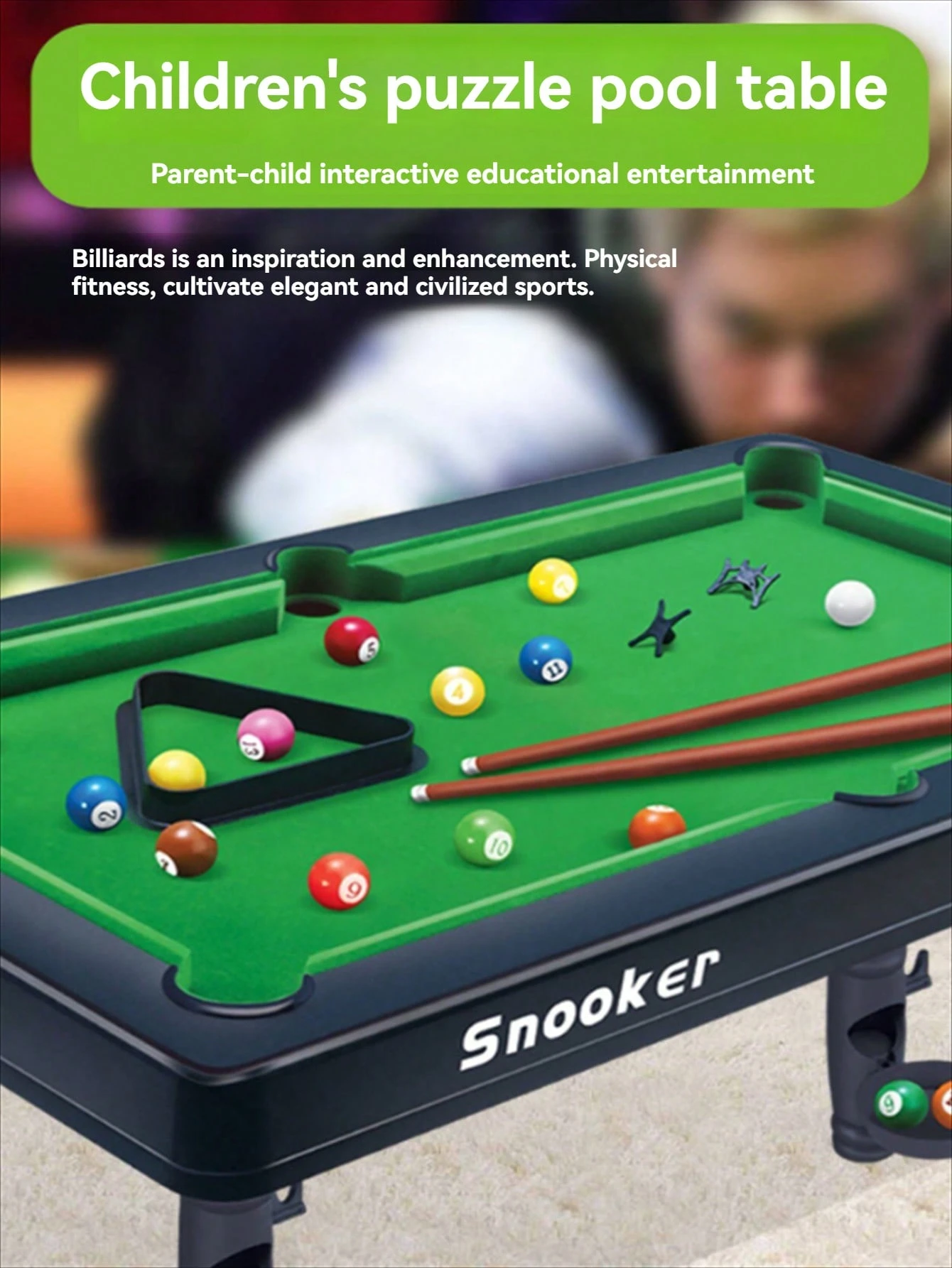 Kids Indoor Mini Pool Table Game, Billiard Table For Boys Girls Family ...