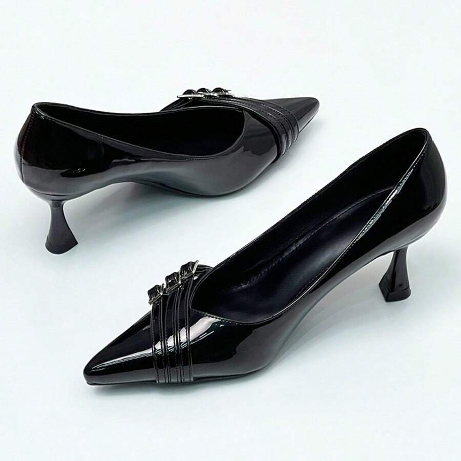 2025 Novos Saltos Altos Finos de Bico para Mulheres, Sapatos de ...