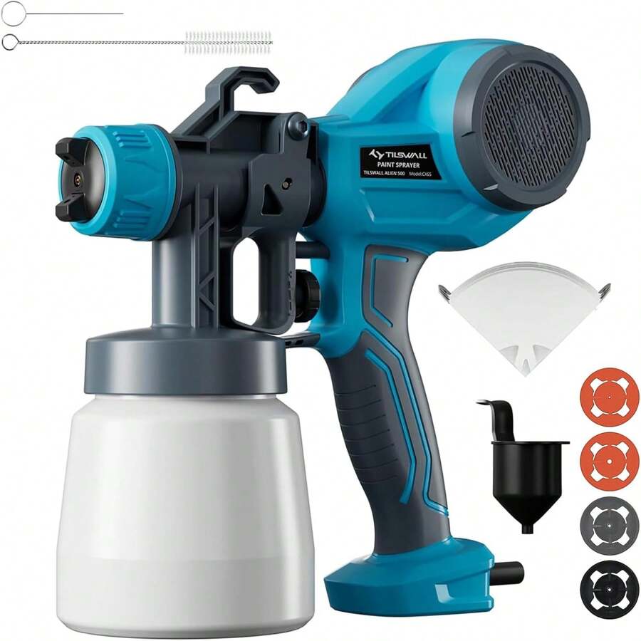 Tilswall Paint Spray System,Paint Spray Gun with 4 Nozzles and 3 Spray ...