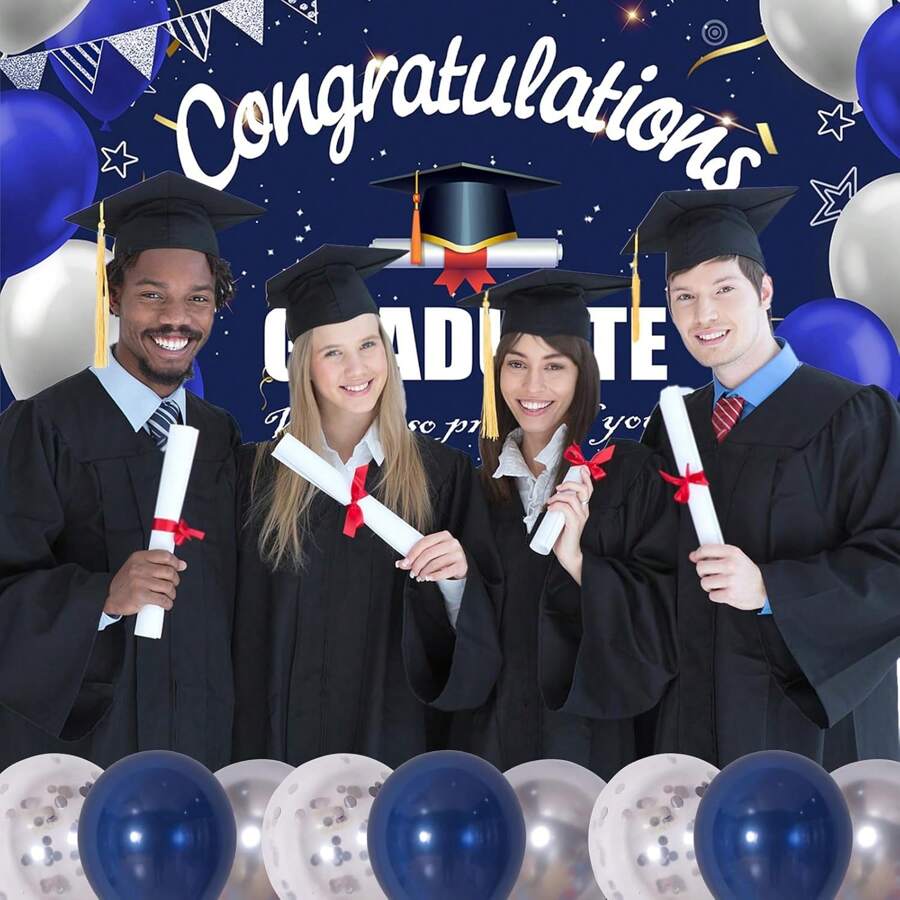 Graduation Decorations Class Of 2025, Blue Graduation Decorations 2025 ...