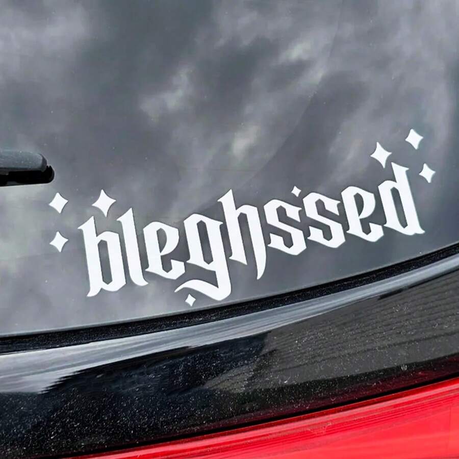 1 Pc Bleghssed Stars Sparkle Window Decal Bumper Sticker For Cars ...