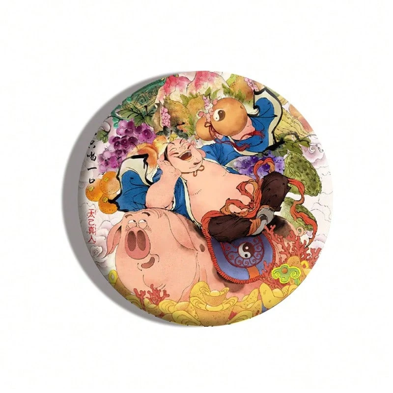 1pc New Nezha Raging Seas Aobing Metal Chest Badge Brooch, Magical ...