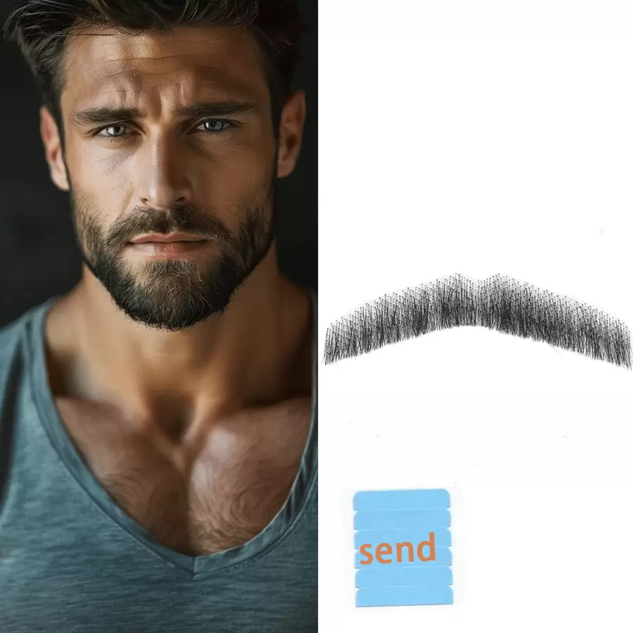 Barba finta lunga 5 cm, barba da uomo realisticamente cucita a mano ...