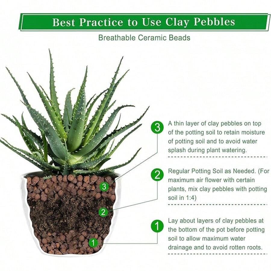 Ceramic Planter Filler Balls 2 Cu. Ft, Expanded Porous Clay Pebbles ...