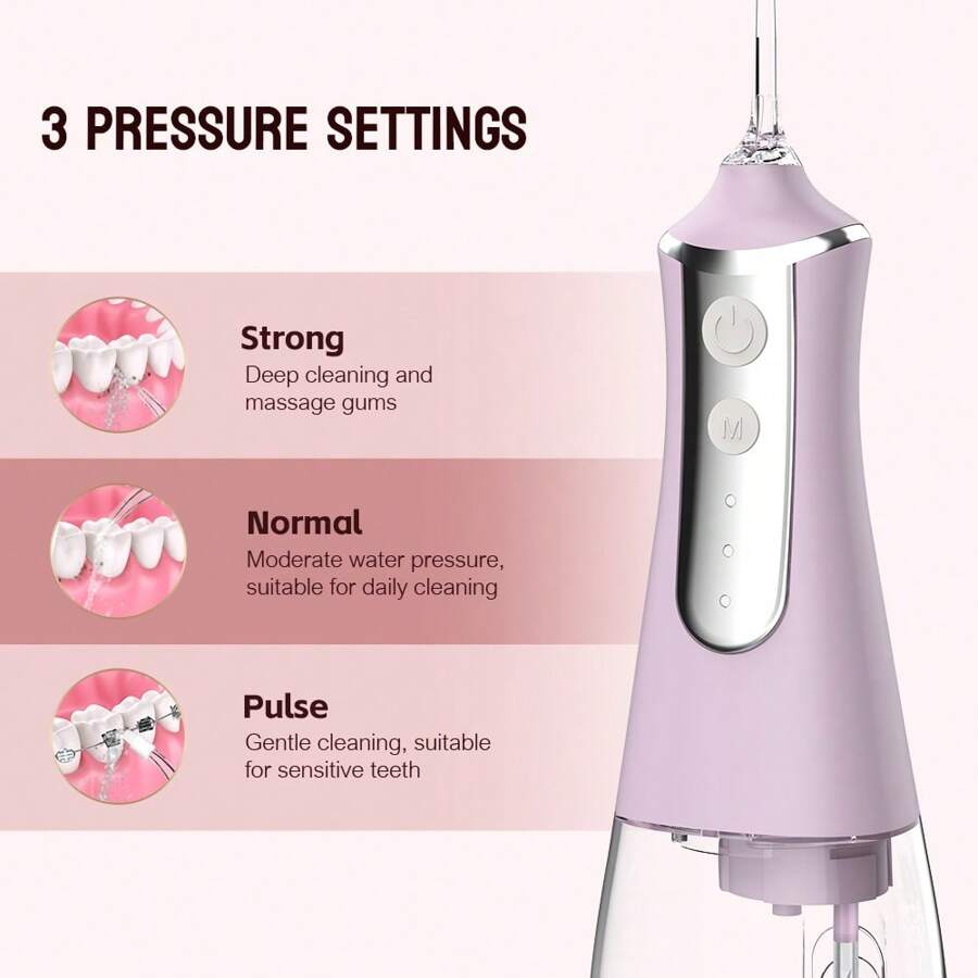Dental Floss Portable Cordless Oral Irrigator With 3 Cleaning Modes ...