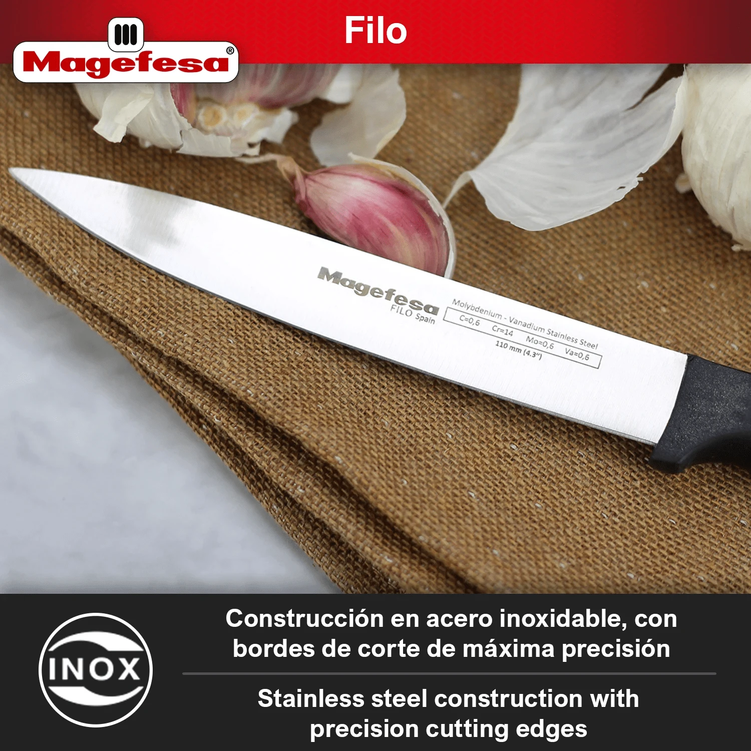 Magefesa Filo universal para cuchillos de cocina, hoja hecha ...