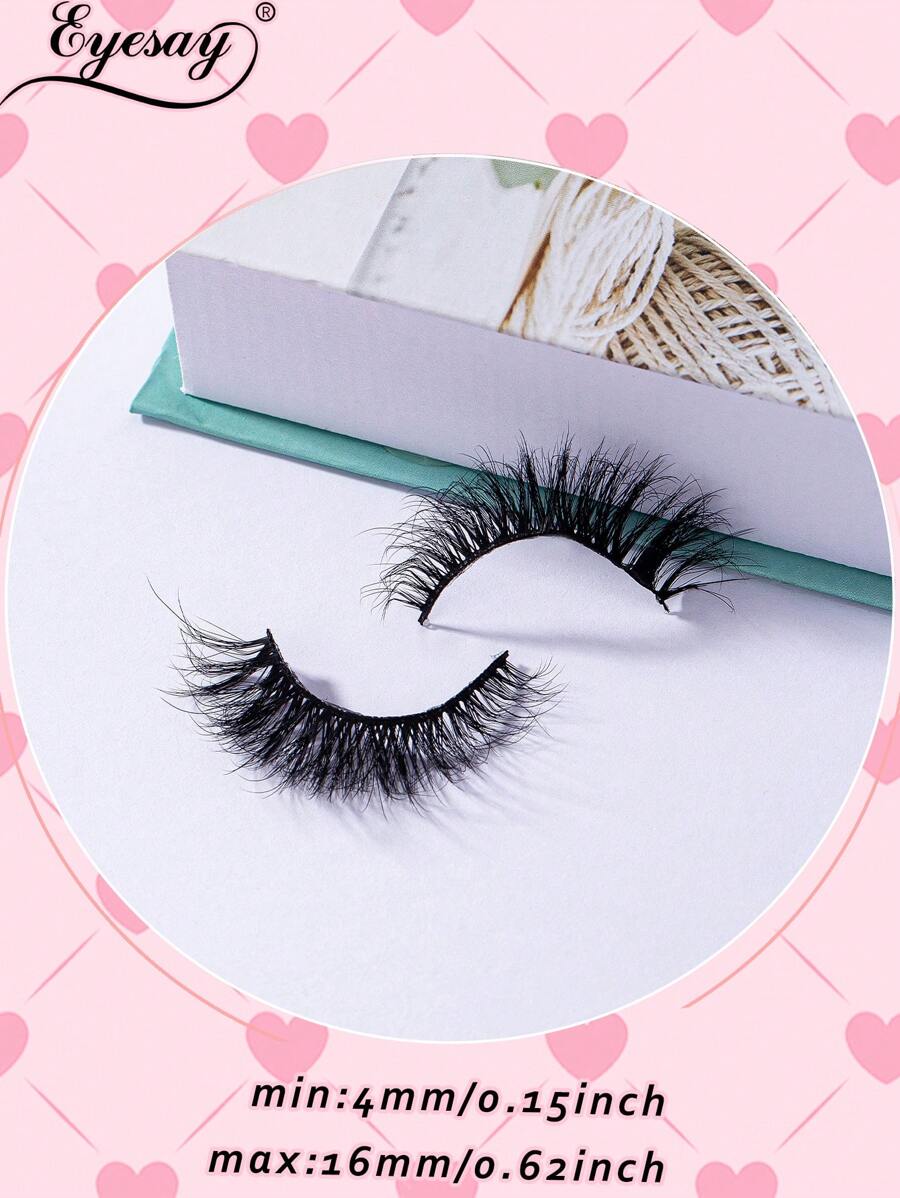 10 Pairs Full Strip Natural Soft Fluffy Eyelash 3D Cross Wispy Dramatic Volume Faux Mink Lashes ...
