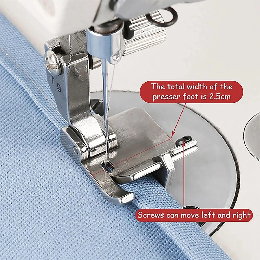 T9 Industrial Sewing Machine Adjustable Presser Foot Edge Guide Hemmer ...