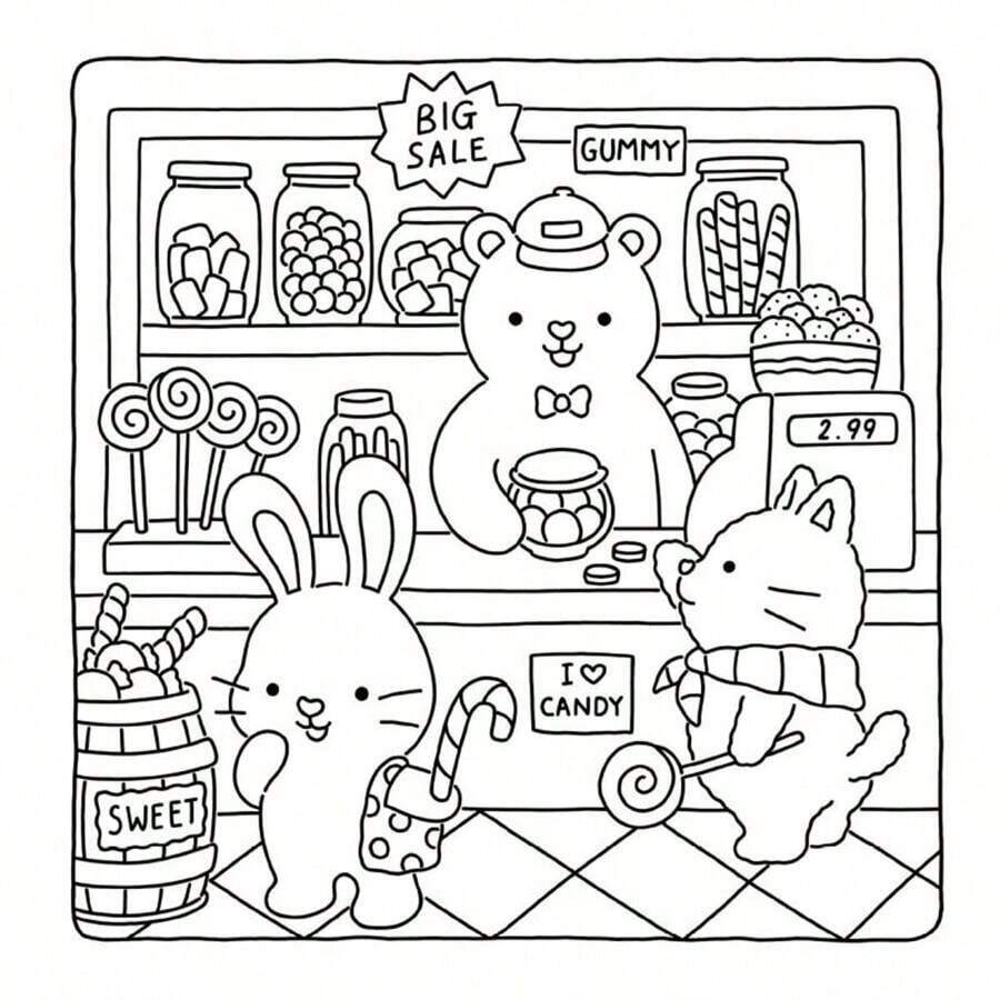Fuzzy Friends: Super Cute Coloring Book For Adults And Teens Featuring ...