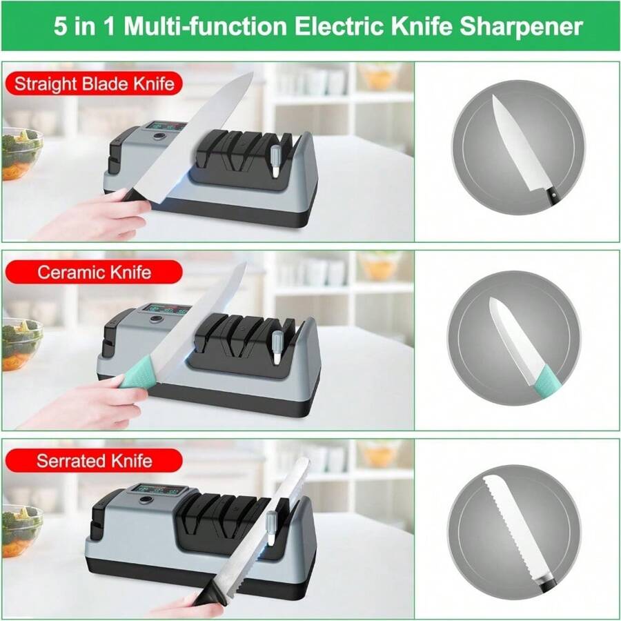 Professional Electric Knife Sharpener 3 Stage Chef Knife Sharpening ...