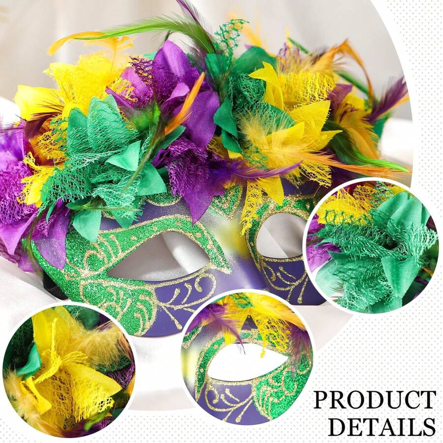 Carnival Feather Mask - 2025 Carnival Masquerade Mask With Feather ...