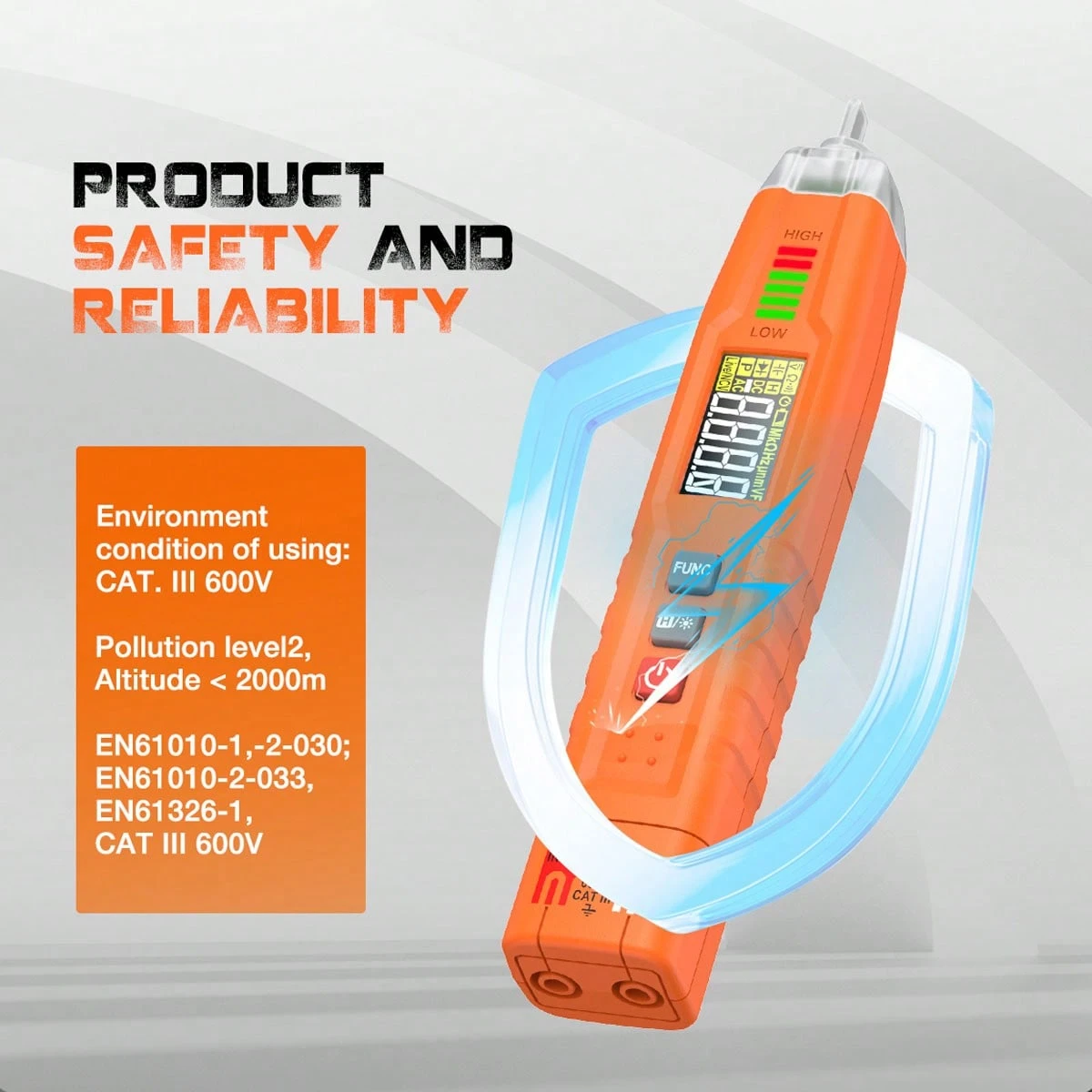 HM95 Intelligent Pen Digital Multimeter, Voltage Measurement, NCV Non ...