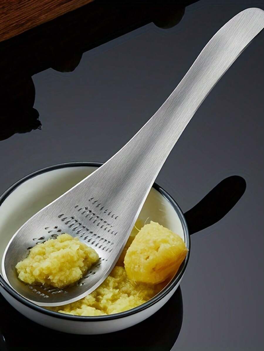 Stainless Steel Ginger Grater Spoon, Manual Garlic Masher, Outdoor Safe ...