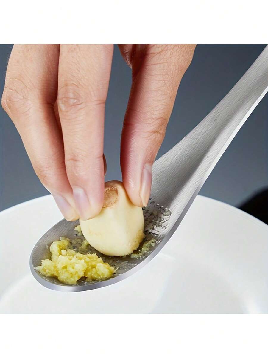 Stainless Steel Ginger Grater Spoon, Manual Garlic Masher, Uncharged ...