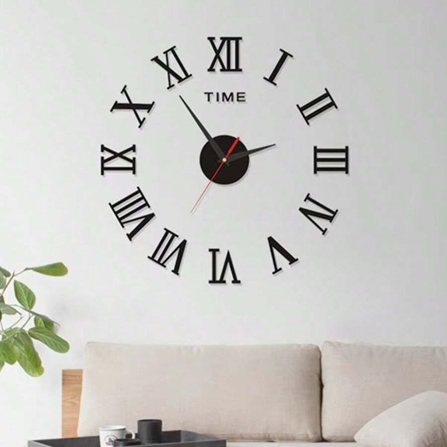 3D Acrylic Digital Wall Clock Roman Numerals Design Mirror Wall Clock ...