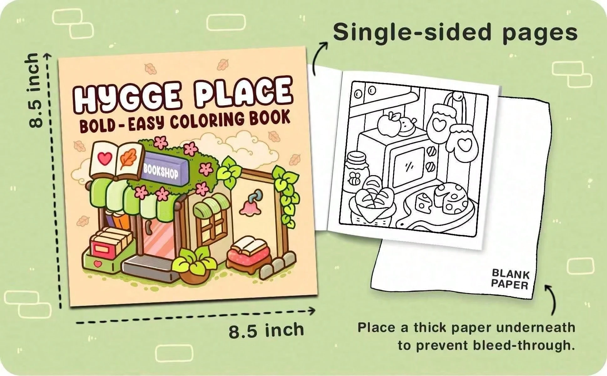 Hygge Place: Coloring Book For Adults And Teens, Bold And Easy Designs ...