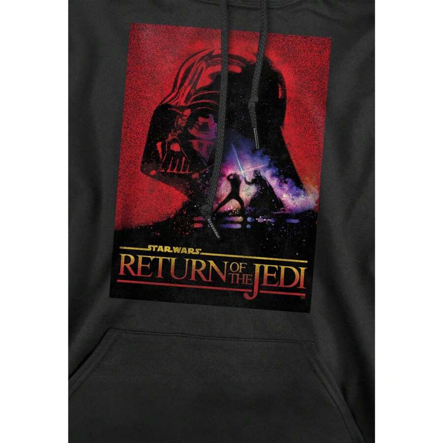 Star Wars Mens Return Of The Jedi Block Hoodie (Black) | SHEIN UK