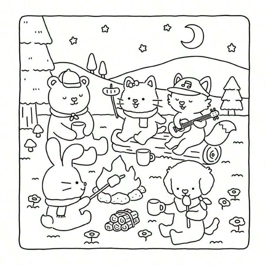 Fuzzy Friends: Super Cute Coloring Book For Adults And Teens Featuring ...