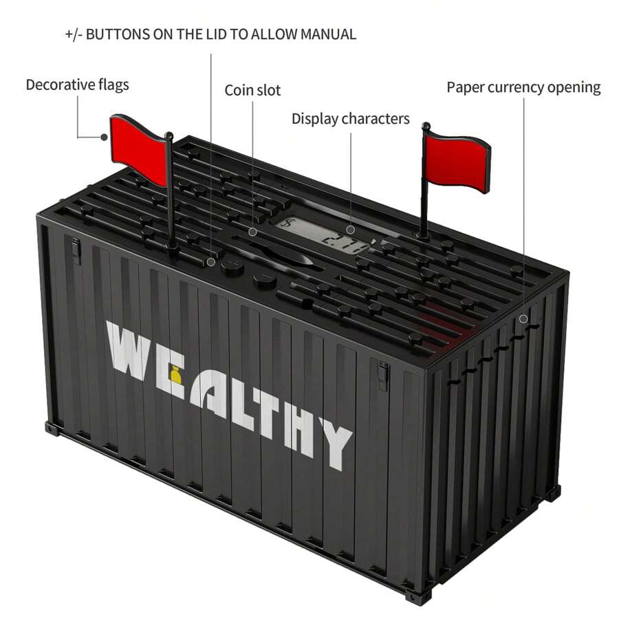 Large Digital Counting Piggy Bank, Automatic Counting Coin Bank For U.S ...